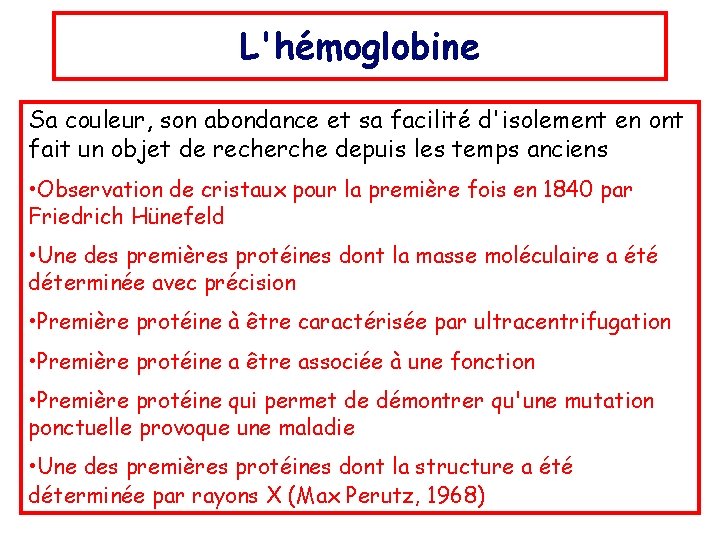 Chapitre 10 LHmoglobine Relations structurefonction 1 Fonction de