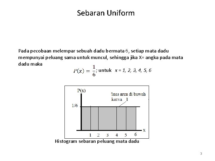 Sebaran Peluang Teoritis Diskrit Sebaran Peluang Teoritis Variabel