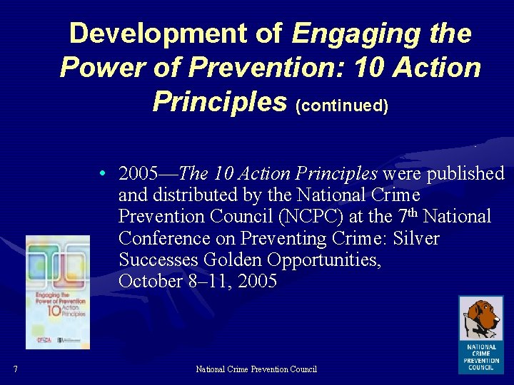 Engaging the Power of Prevention 10 Action Principles