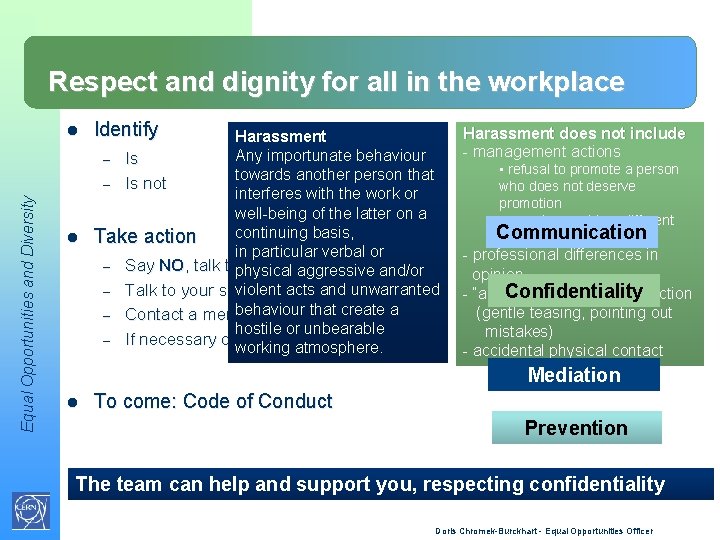 Equal Opportunities and Diversity Doris ChromekBurckhart Equal ...