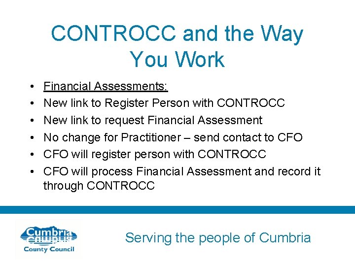What is CONTROCC Serving the people of Cumbria
