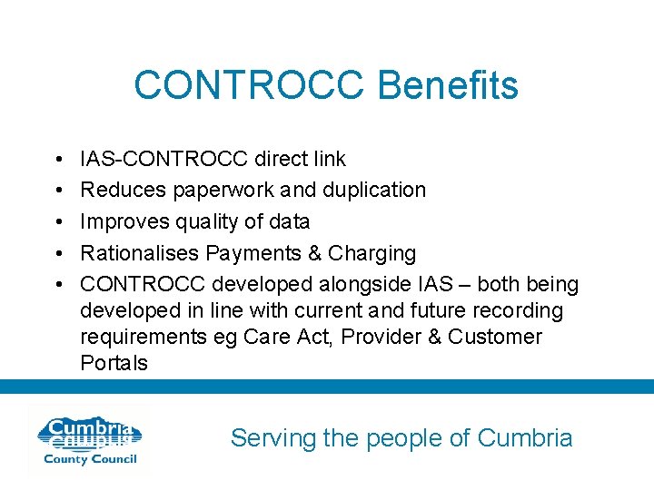 What is CONTROCC Serving the people of Cumbria
