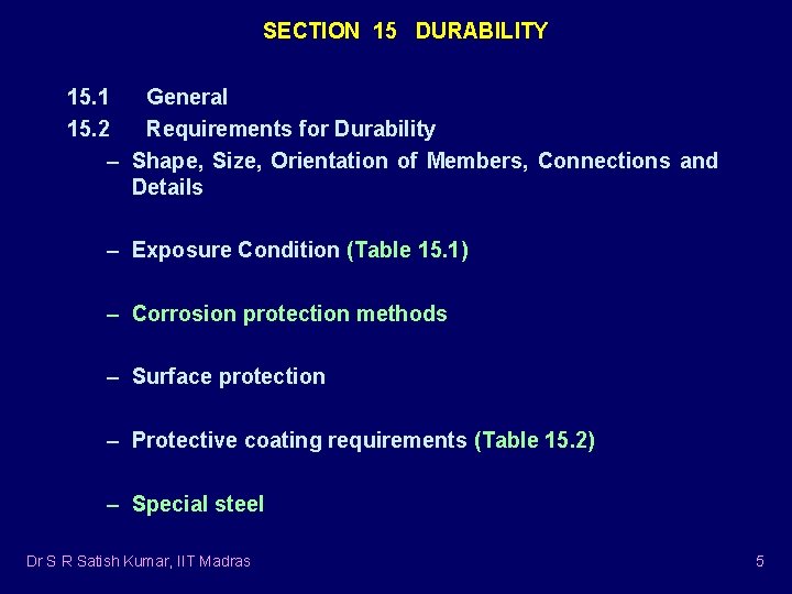 15 Durability and 16 Fire Resistance Dr S