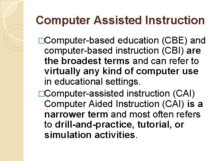 Computer Assisted Instructions855 for M Ed Habib Ullah