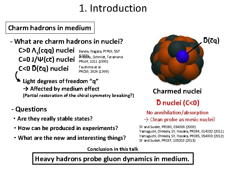 Contents 1 Introduction to charm bottom nuclei 2