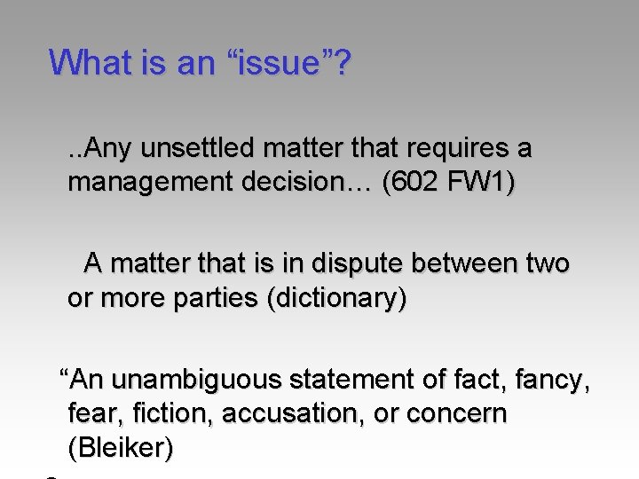 Preliminary Issues And Internal Scoping Created for national