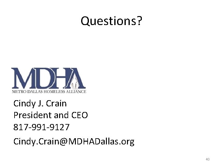 Homeless Response System Roles and Responsibilities of Metro