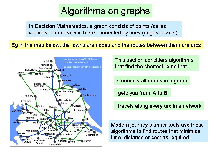Algorithms on graphs In Decision Mathematics a graph