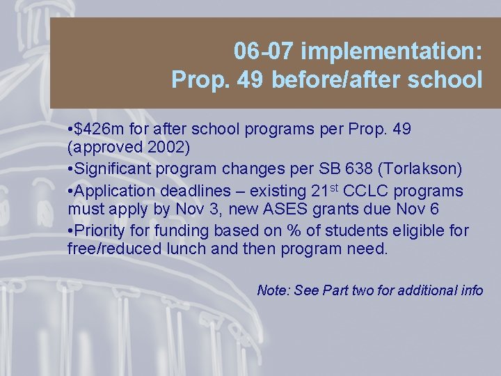 Budget advisory 2006 07 program implementation Brett Mc