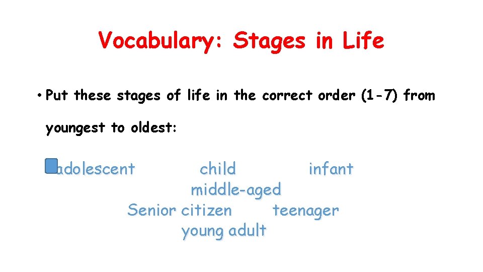 Stages in Life 6 A Changing Your Life
