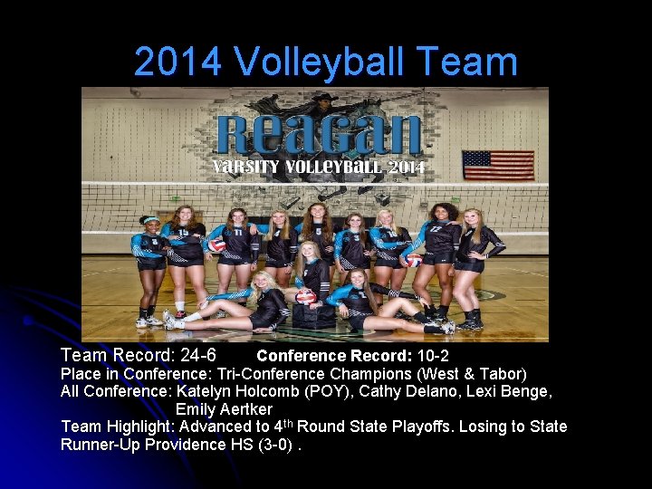 History of Reagan Volleyball 2005 Volleyball Team Record