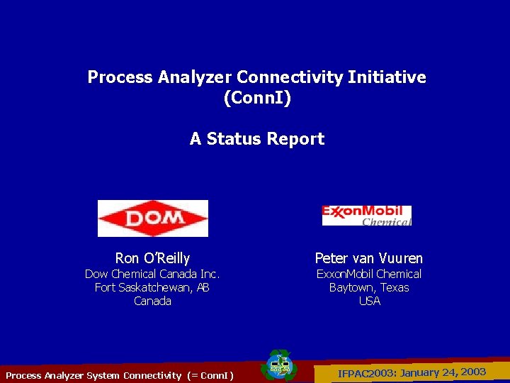 Process Analyzer Connectivity Initiative Conn I A Status