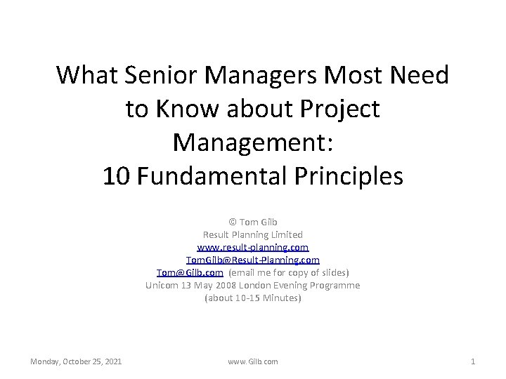 What Senior Managers Most Need to Know about