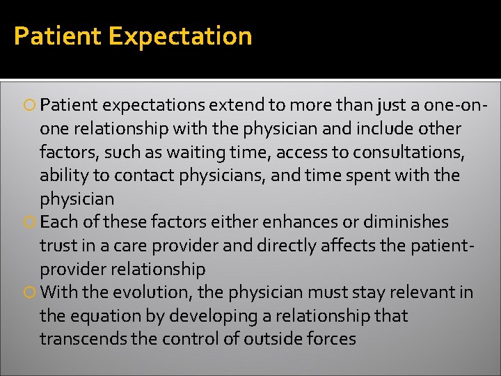 PatientProvider Communication and the Impact on Medical Outcomes