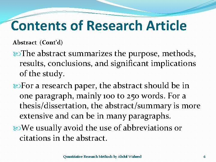Quantitative Research Methods A Practical Approach Abdul Waheed