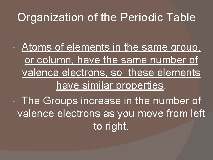 CHAPTER 4 ATOMS AND THE PERIODIC TABLE Section