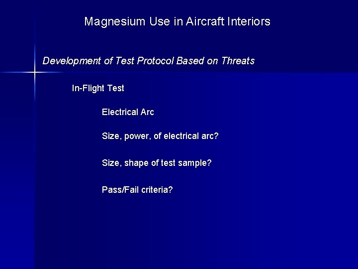 The Use of Magnesium in Airplane Interiors Use