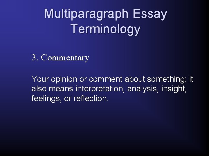 The Multiparagraph Essay Lesson 1 The Big Picture