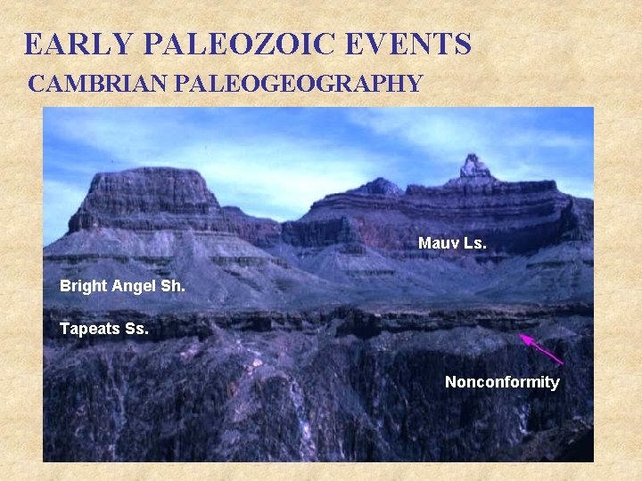 EARLY PALEOZOIC EVENTS CAMBRIAN PALEOGEOGRAPHY Development of a