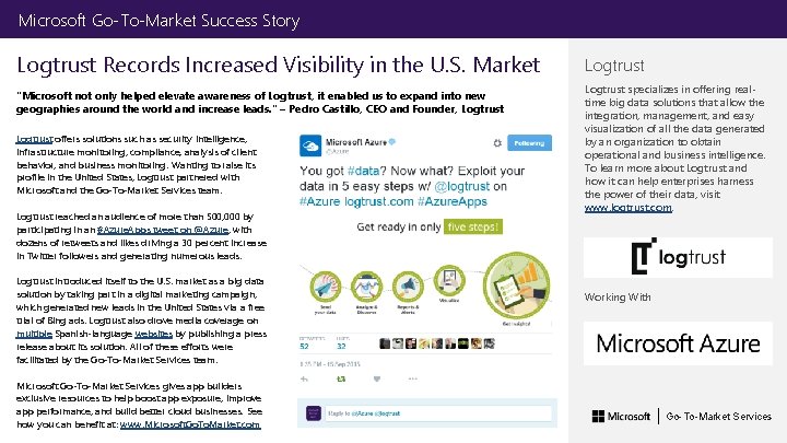 Microsoft Office GoToMarket 365 Success Story Logtrust Records