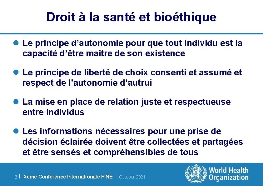 Le droit la sant et la biothique Pour