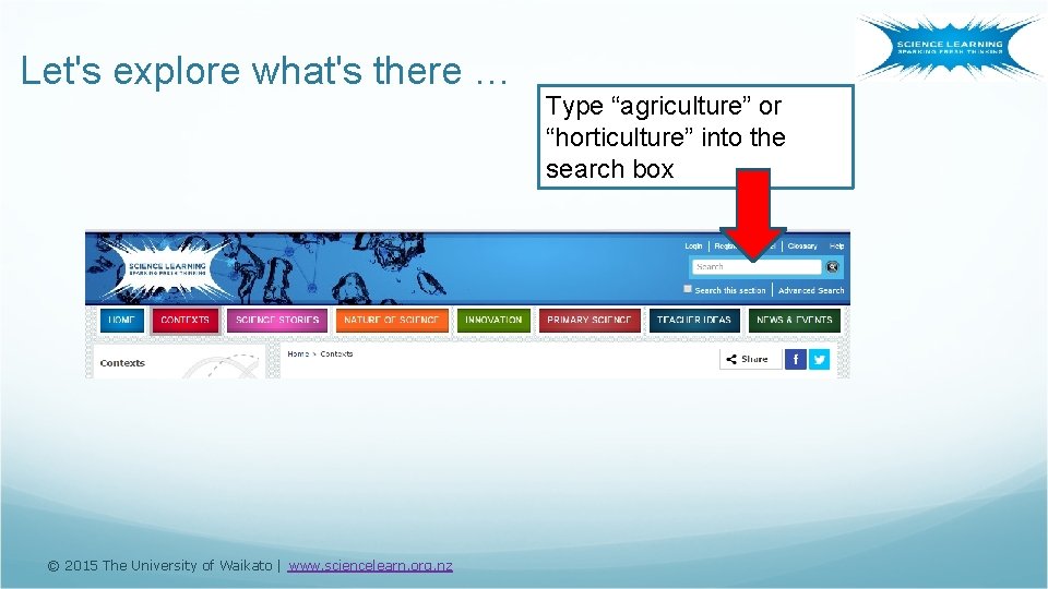 The Science Learning Hub Resources supporting the teaching