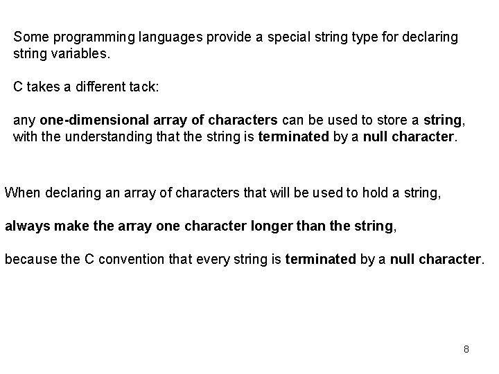 Chapter 13 This chapter covers both string constants