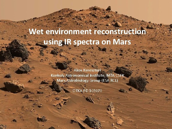 Wet environment reconstruction using IR spectra on Mars