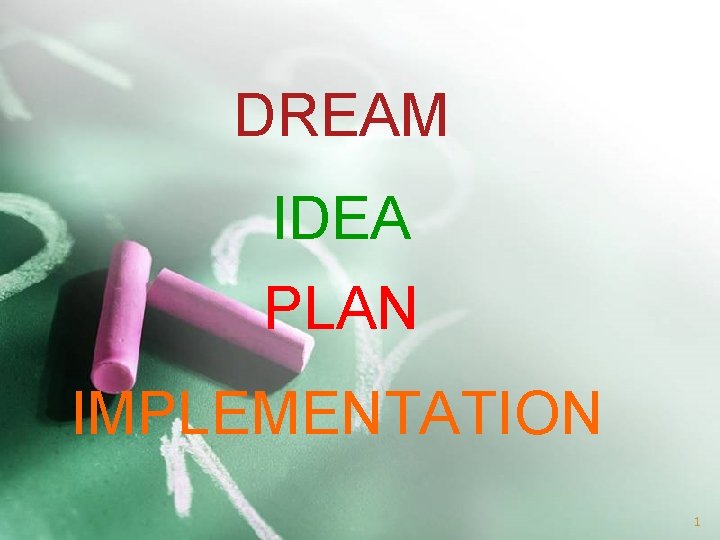 DREAM IDEA PLAN IMPLEMENTATION 1 2 Introduction to