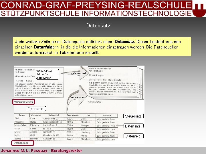 Hauptdokument Datenquelle Zur Erstellung eines Serienbriefs mssen zwei