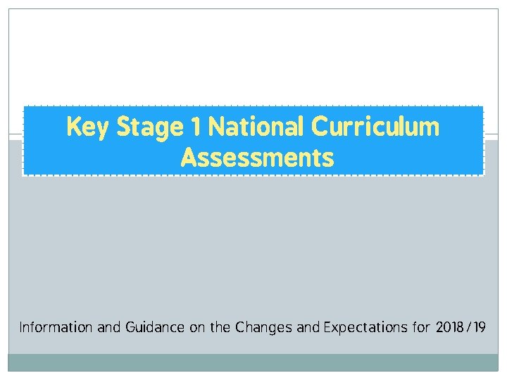Key Stage 1 National Curriculum Assessments Information and