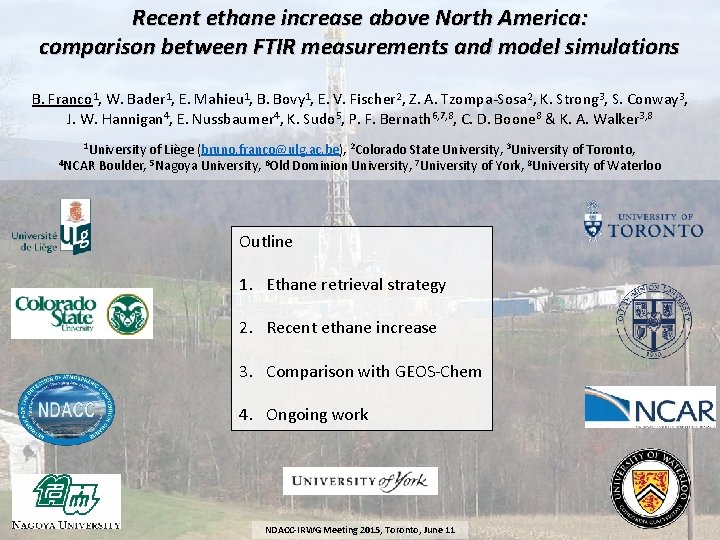 Recent ethane increase above North America comparison between