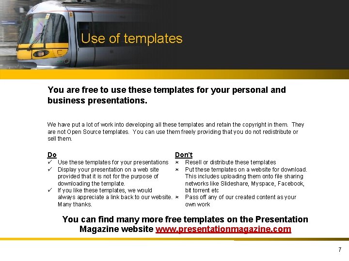 Train Template Slide Title to go here Subheading