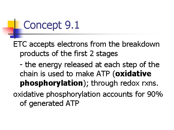 Chapter 9 notes Cellular Respiration Harvesting Chemical Energy
