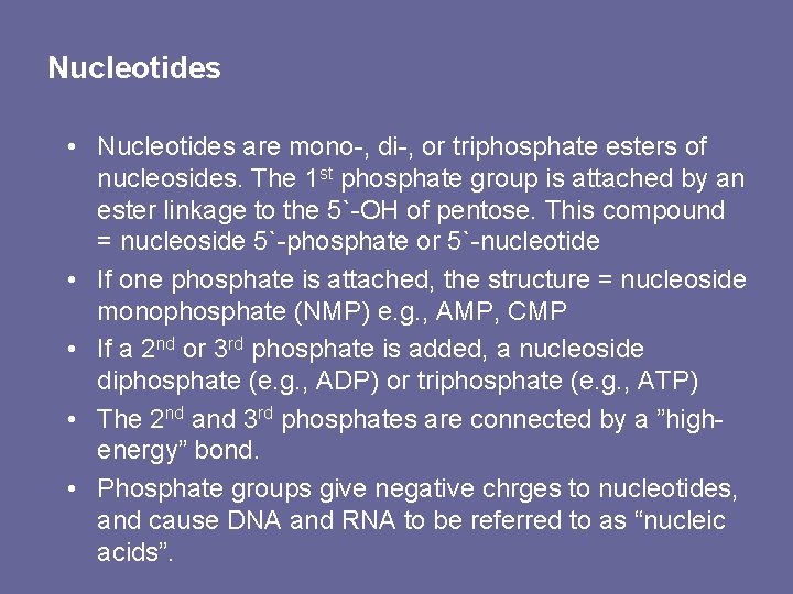 UNIT IV Nitrogen Metabolism Nucleotide Metabolism Overview Nucleotides