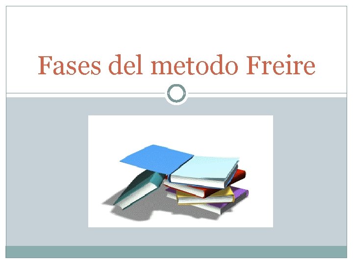 Fases del metodo Freire 1 Fase Levantami ento
