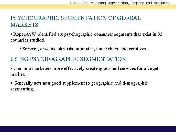 9 CHAPTER Marketing Segmentation Targeting and Positioning Chapter