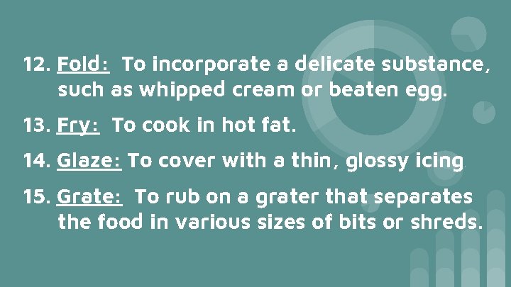 Kitchen Basics I Terms in Recipes Action Words