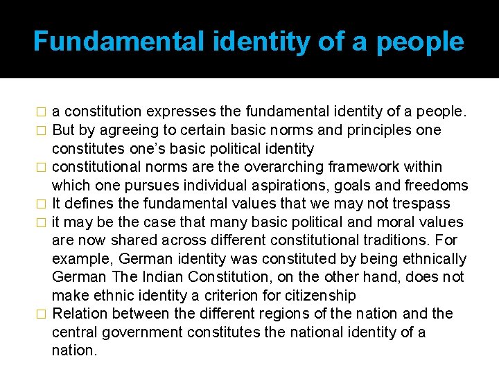 CHAPTER1 POLITICAL SCIENCE Constitution It is a body