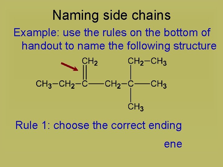 Naming Hydrocarbons nomenclature Handout Hydrocarbons IUPAC names Drawing