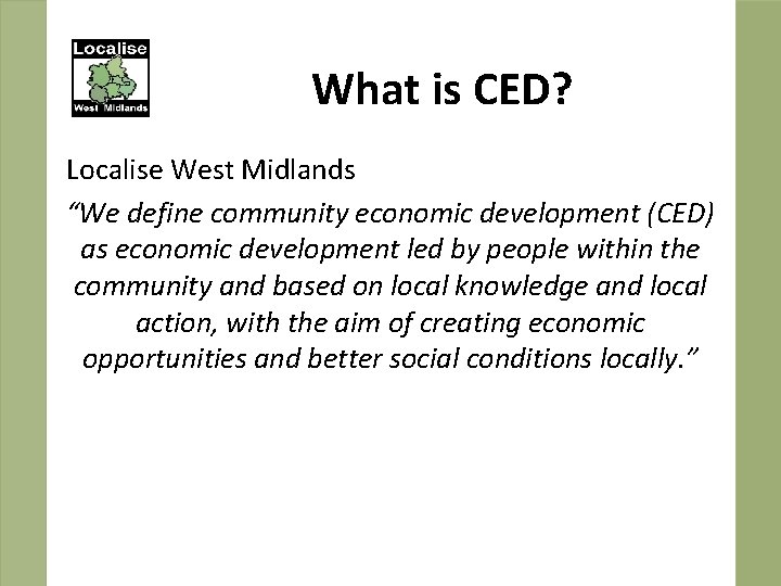 Healthier and wealthier Community Economic Development and Public