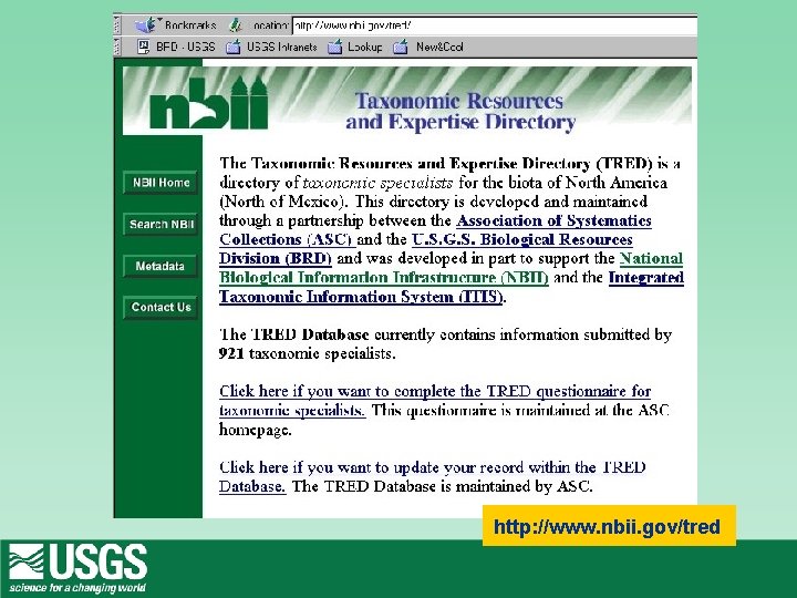 National Biological Information Infrastructure Research Opportunities ...