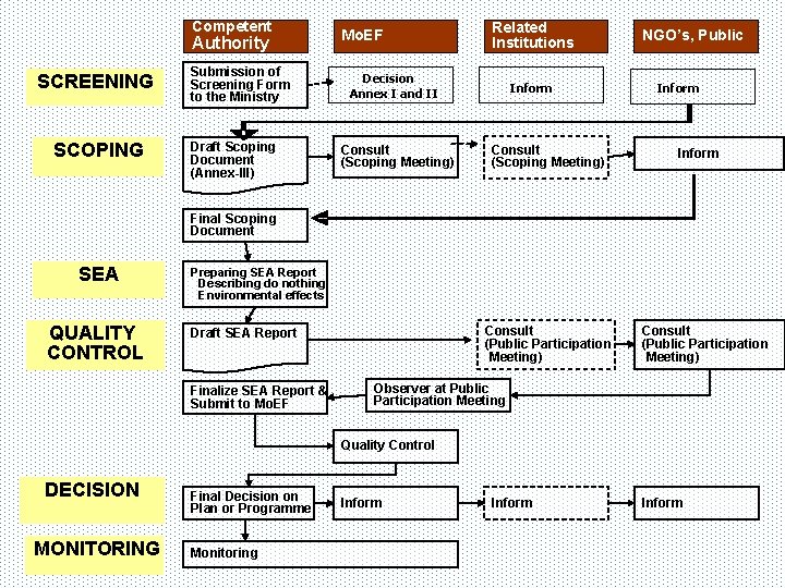 Competent Authority SCREENING SCOPING Submission of Screening Form
