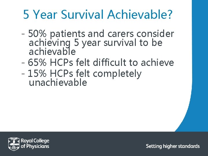 The Ambition Achieving 25 5 Year Survival By