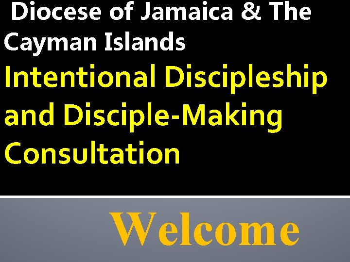 Diocese of Jamaica The Cayman Islands Intentional Discipleship