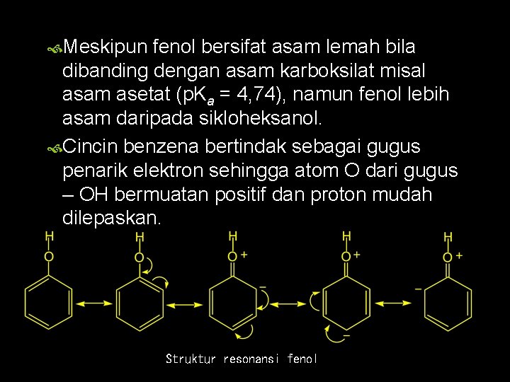 STRUKTUR FENOL Fenol adalah senyawa yang memiliki sebuah