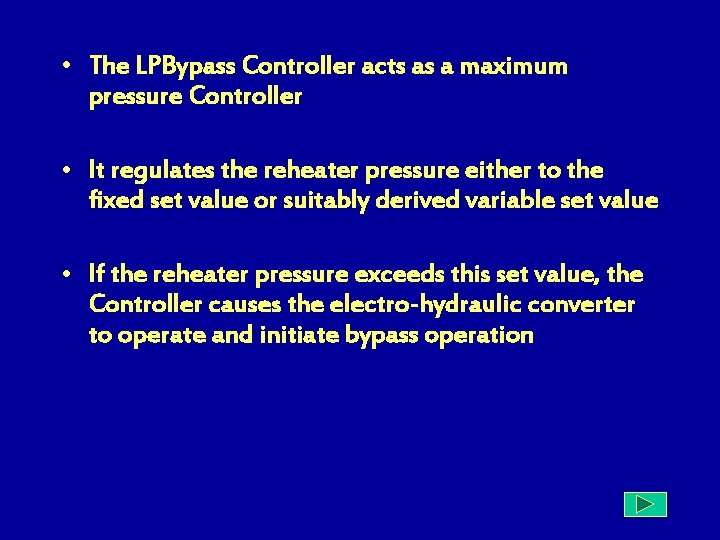 Design Criteria for LP BYPASS SYSTEM LP Bypass