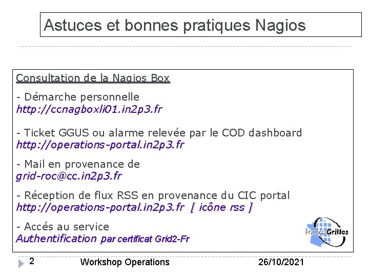 Workshop France Grille 12 14 Octobre Reunion Monitoring