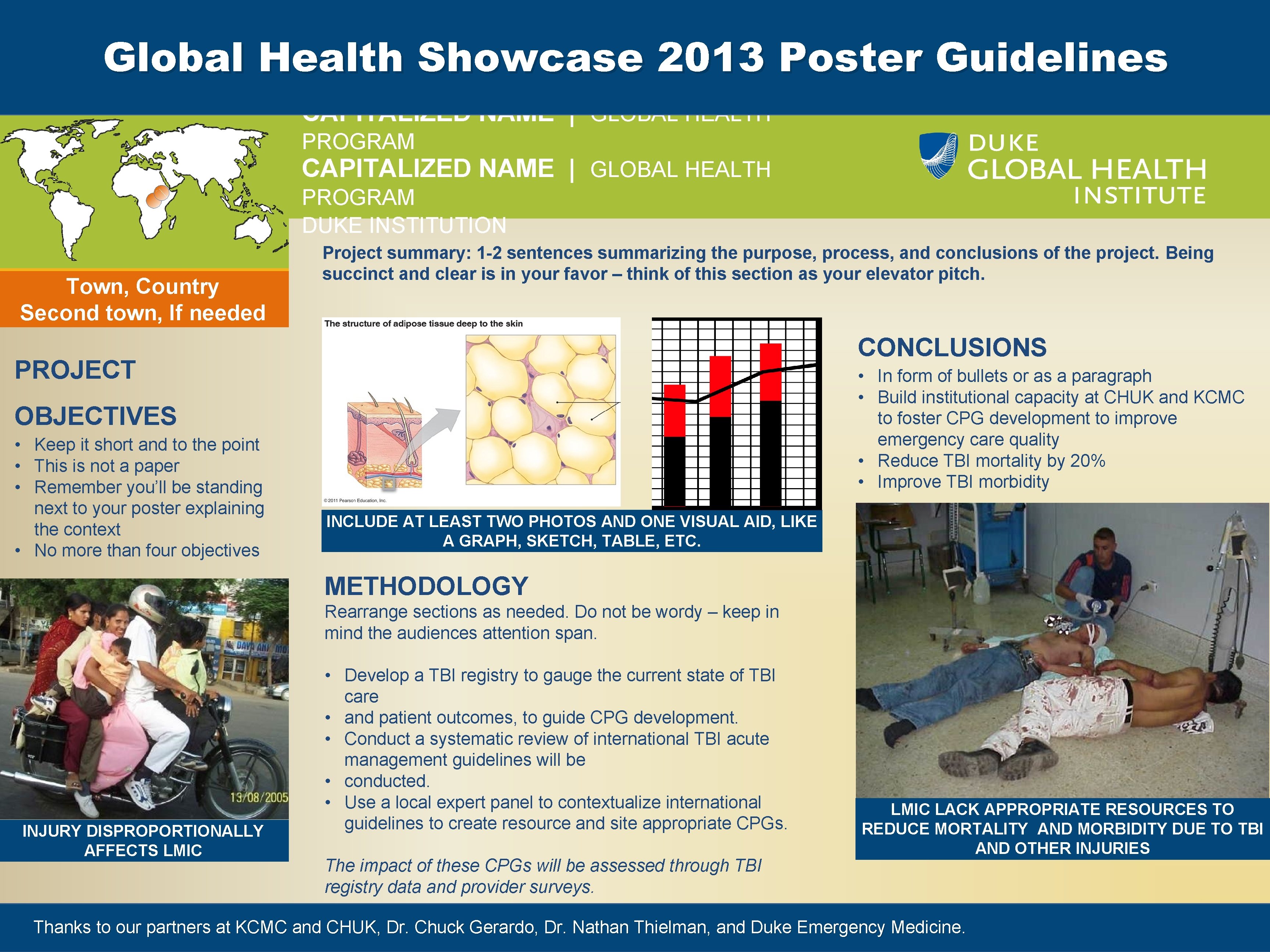 Global Health Showcase 2013 Poster Guidelines CAPITALIZED NAME