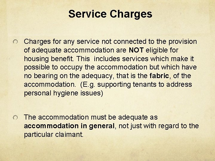 Getting your rent service charges and housing benefit